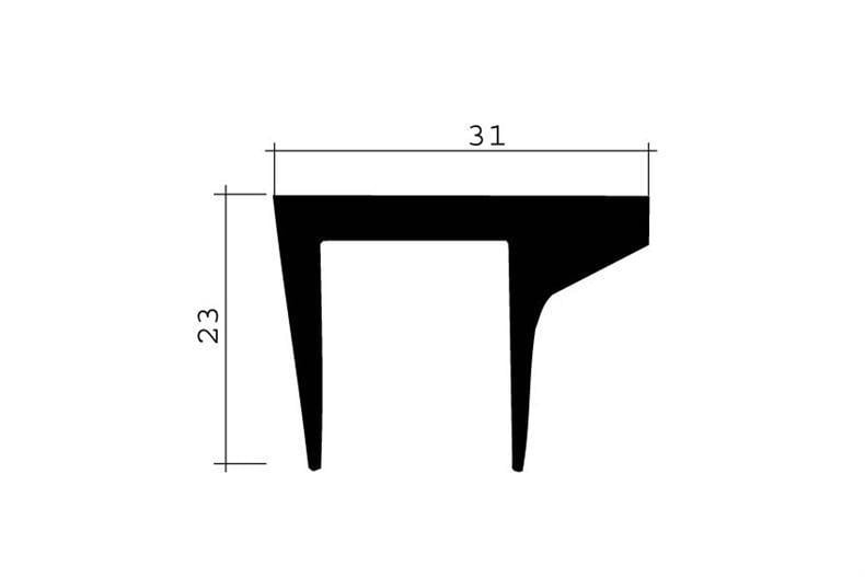 Rubberen afdichting zwart 1m (23x31) + meer goedkoop kopen | FrigoPartners