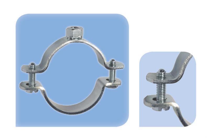 Galvanised pipe clamp 26 28 mm M8 NRW 3 4