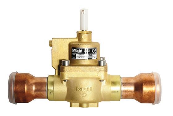 Solenoid valve Castel, NC, solder connections 1/4" ODS, with coil, 1028 ...
